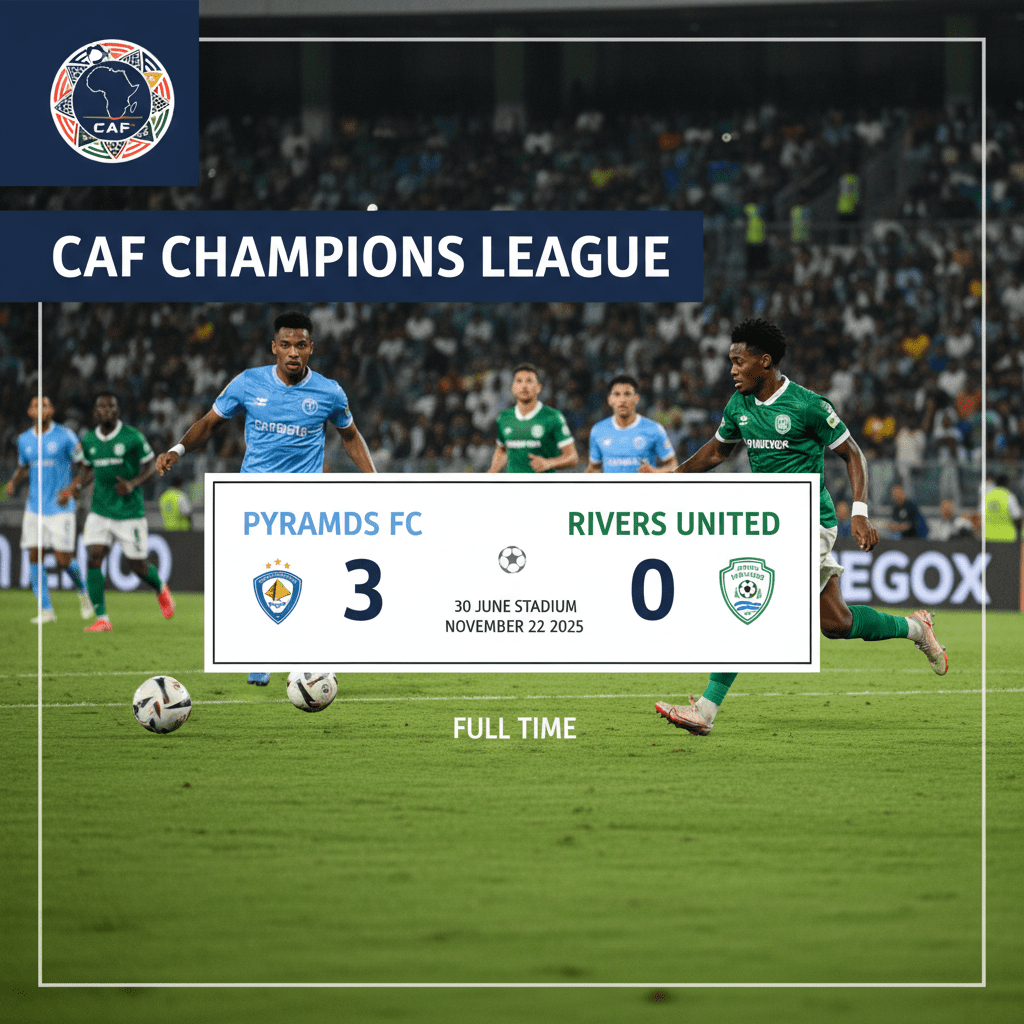 Pyramids FC Dominates Rivers United with 3-0 Victory in CAF Champions ...