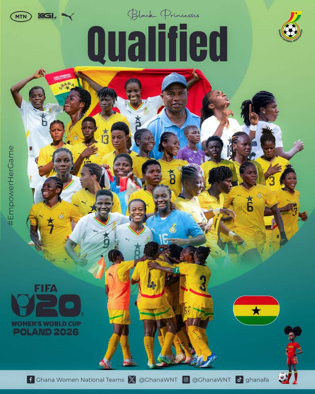 Ghana seal 2026 U-20 Women's World Cup spot after Uganda draw