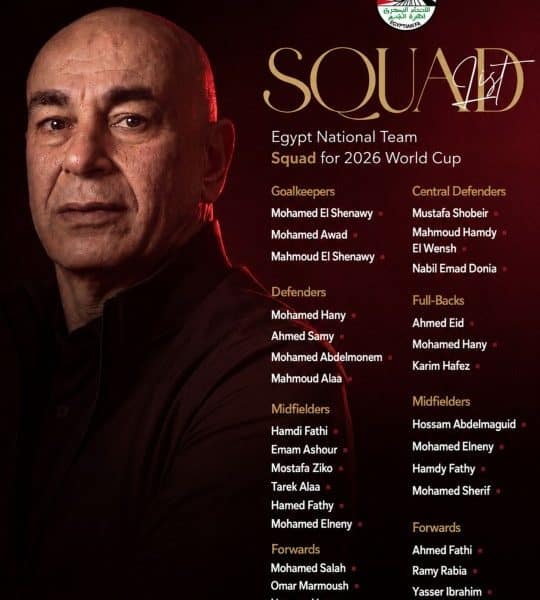 Egypt unveil final 26-man squad for 2026 FIFA World Cup